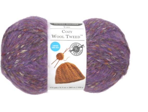 PURPLE MAZE Cozy Wool Tweed Yarn by Loops & Threads | Etsy