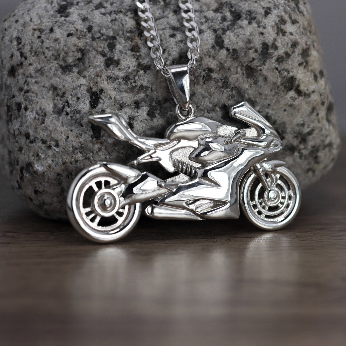 Motorbike Necklace, Motorcycle Pendant, Sport Biker, Biker Jewelry ...