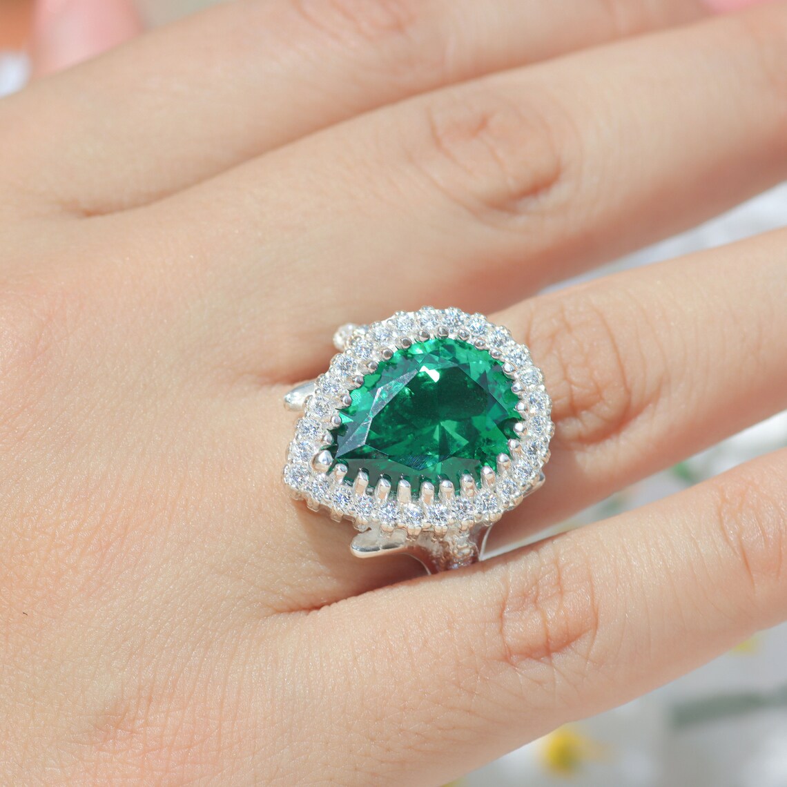 Hurrem Sultan Ring Emerald Stone Silver Ring Ototman Queen - Etsy