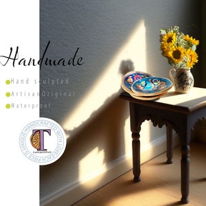 Artisan Miniature Plates 1:12 Scale Handmade Birds Decorated Dishes ...