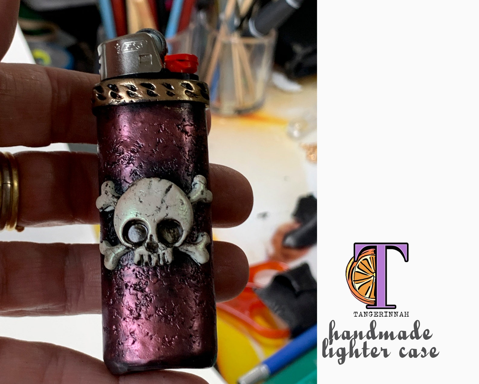 Skull Lighter Sleeve/ Lighter Case/skull Lighter/handmade | Etsy