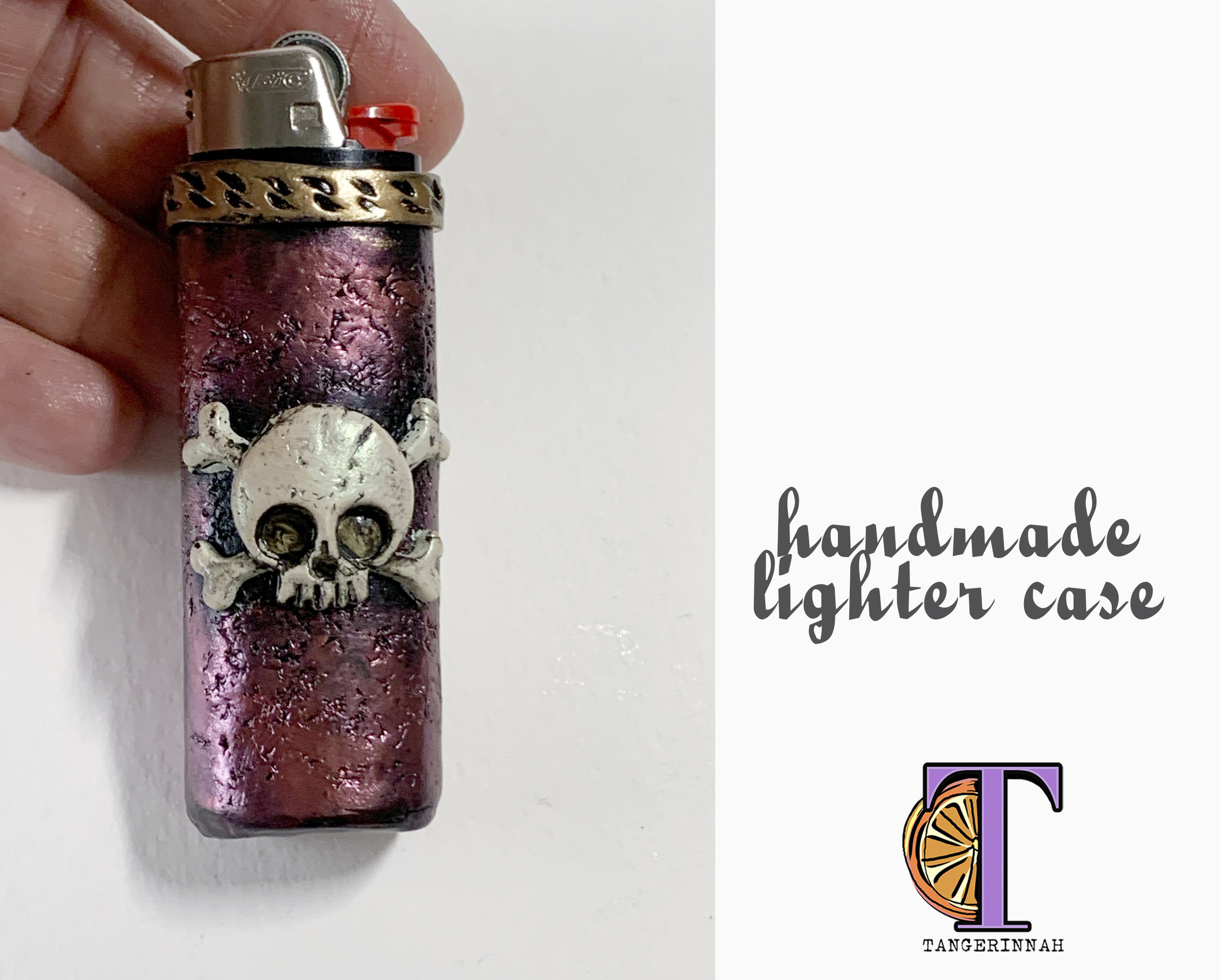 Skull Lighter sleeve/ lighter case/skull lighter/handmade | Etsy