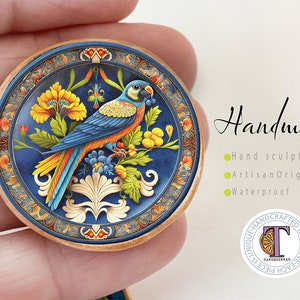 Artisan Miniature Plates 1:12 Scale Handmade Birds Decorated Dishes ...
