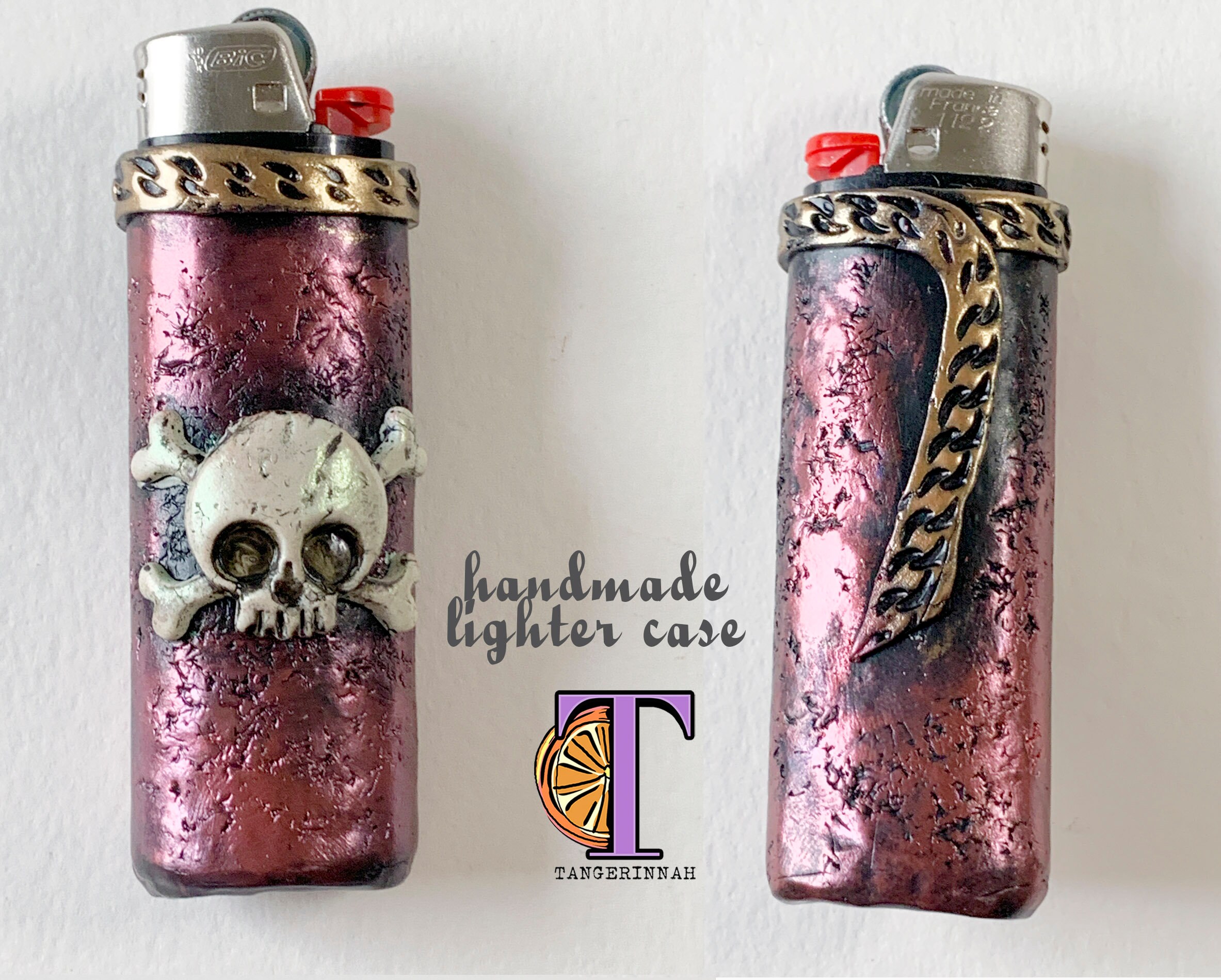 Skull Lighter sleeve/ lighter case/skull lighter/handmade | Etsy