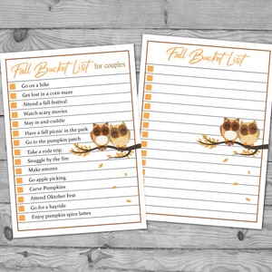 Printable Autumn Bucket List for Couples - Fall Bucket List Printable ...