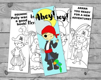 Bookmarks to Color, Pirate Gifts for Kids, Cheap Party Favors, Reading ...