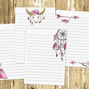 Printable Boho Note Pages / Bohemian Note Paper / Writing Paper / Blank ...