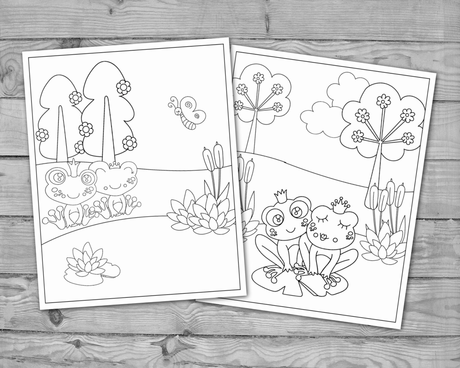Printable Coloring for Kids Frog Activity Coloring Pages | Etsy