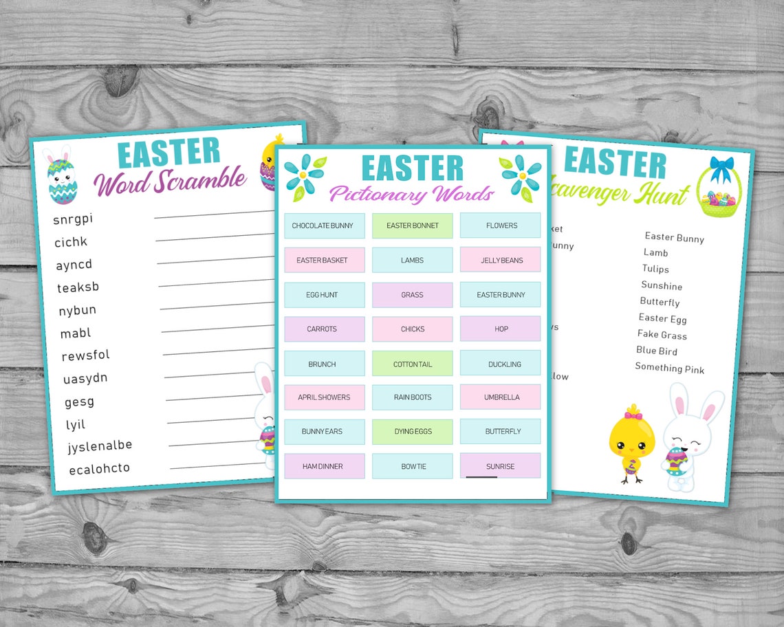 Printable Easter Game Pack Easter Party Games Printable - Etsy