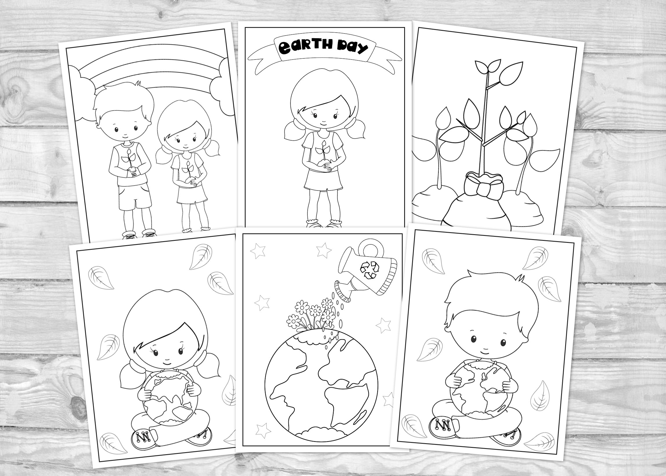 Printable Earth Day Coloring for Kids, Earth Day Activity Coloring ...