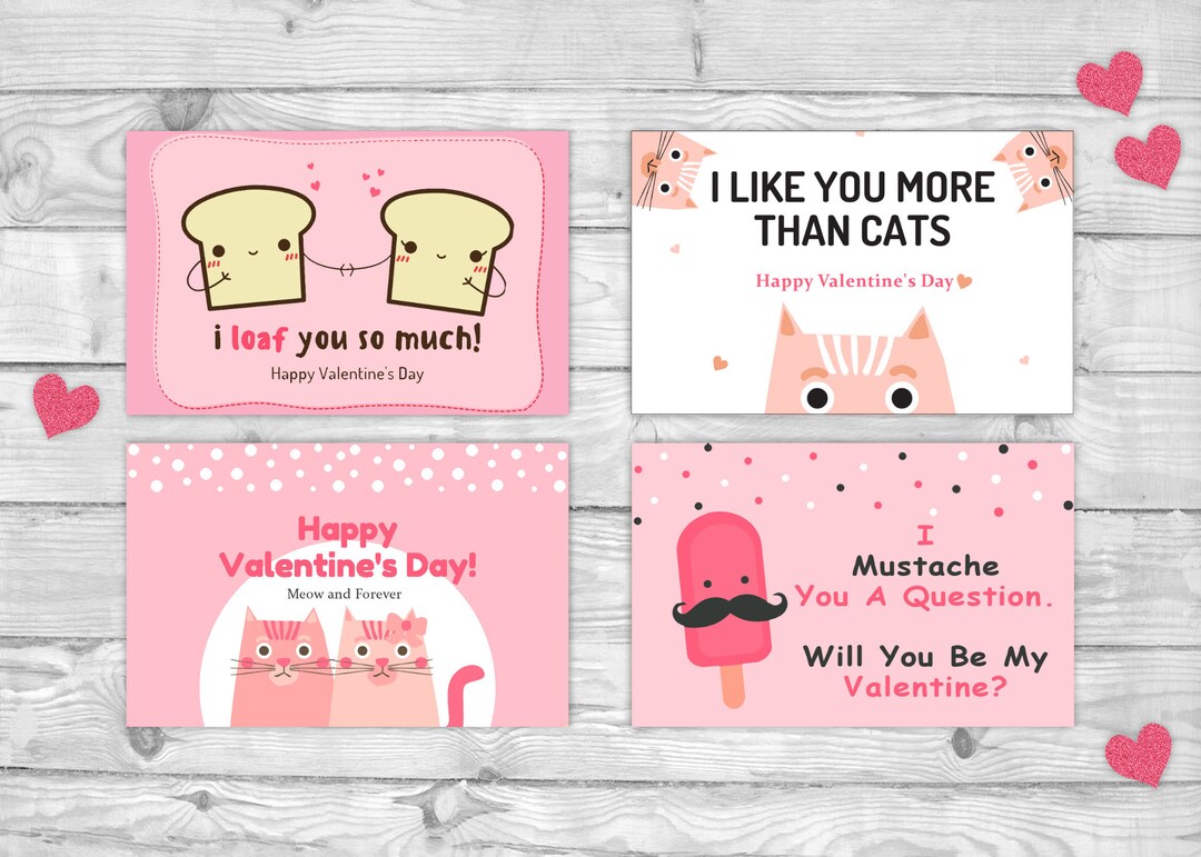 Printable School Valentine Card, Kids Valentines Exchange Cards ...
