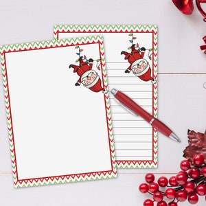 Printable Christmas Note Paper - Christmas Stationary - Santa Writing ...