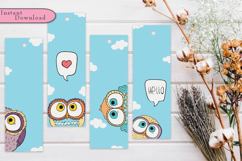 Printable Owl Bookmarks, DIY Bookmarks, Bookmarks for Kids - Etsy