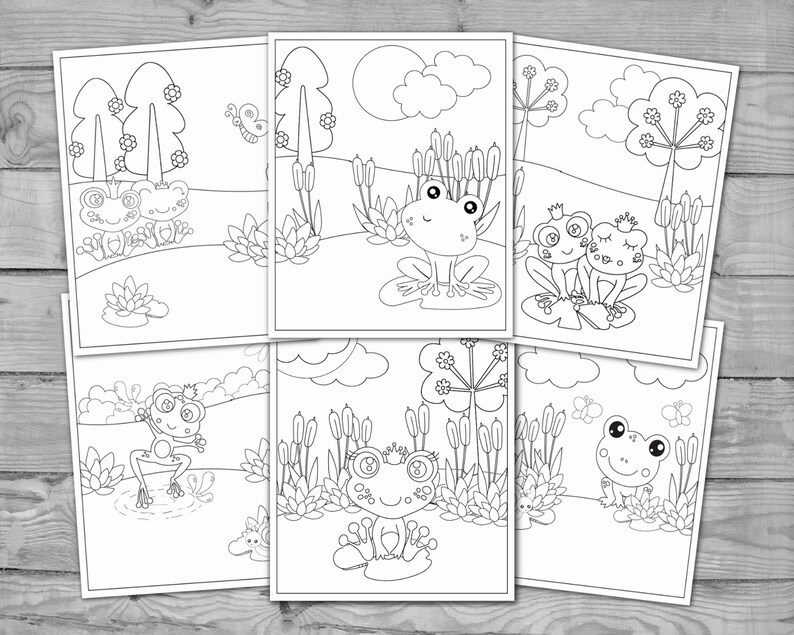 Printable Coloring for Kids Frog Activity Coloring Pages - Etsy