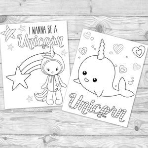 Printable Kawaii Unicorn Coloring Pages for Kids, Unicorn Activity ...