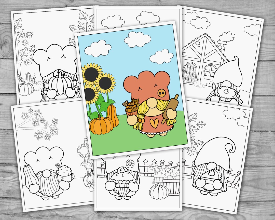Printable Fall Coloring for Kids, Autumn Activity Coloring Pages, Kids ...