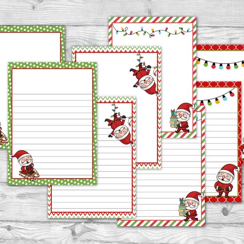 Printable Christmas Note Paper Christmas Stationary Santa - Etsy