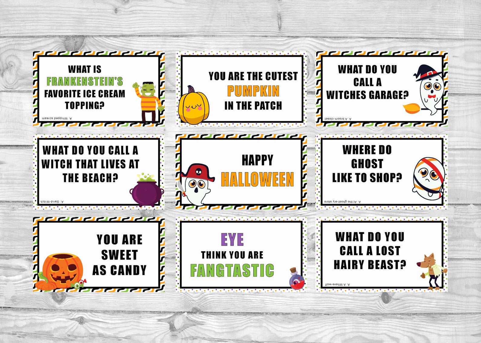 Printable Halloween Lunch Notes Lunch Box Cards Printable | Etsy