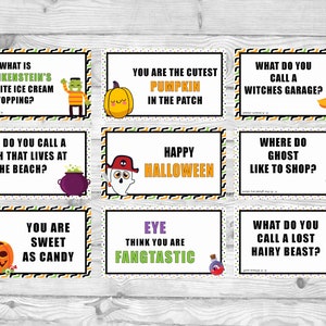 Printable Halloween Lunch Notes, Lunch Box Cards, Printable School ...