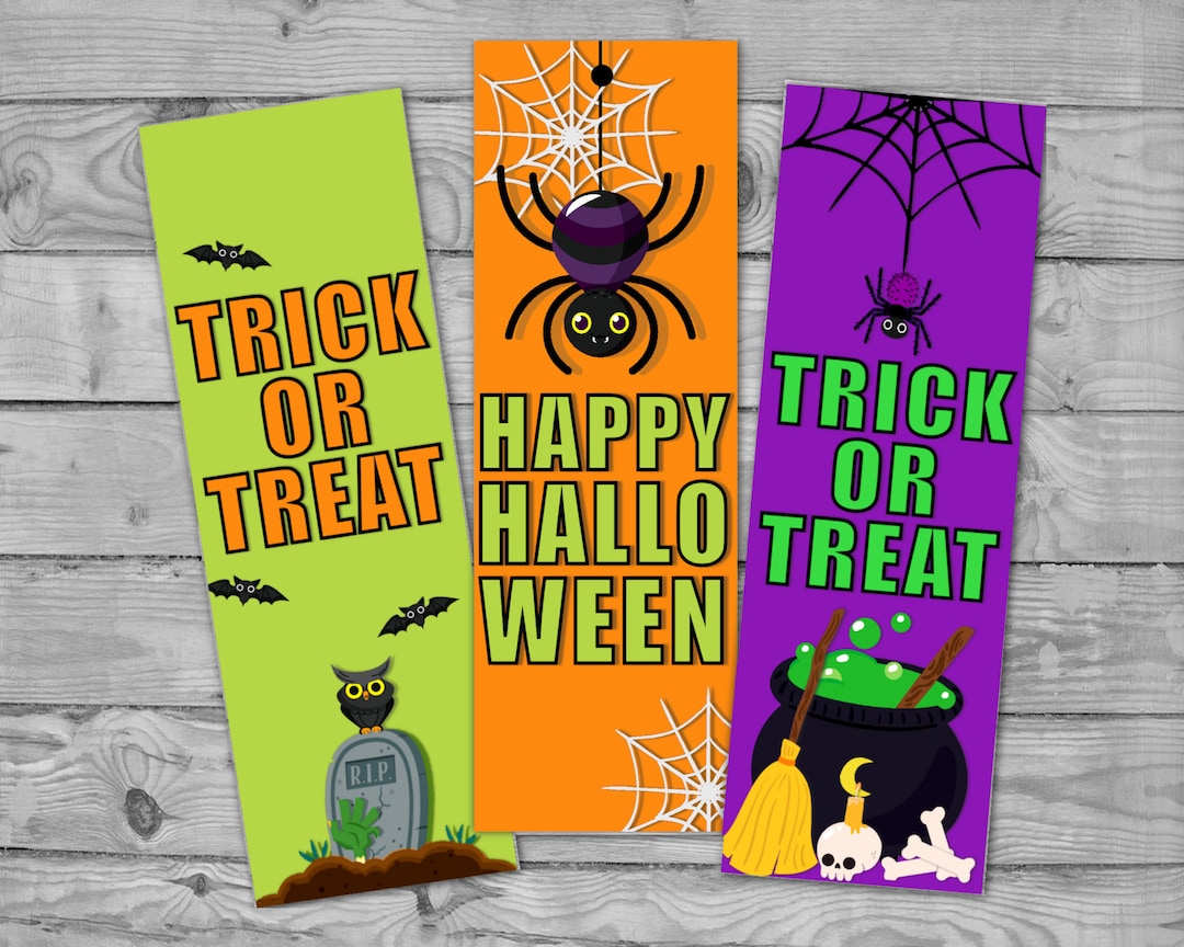 Printable Halloween Bookmarks Student Gifts Printable - Etsy