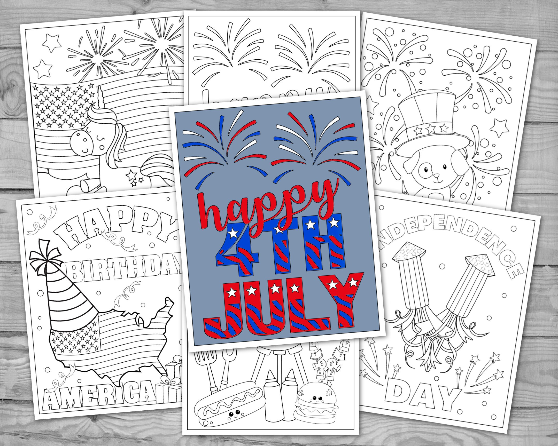 Printable 4th of July Coloring for Kids, Independence Day Coloring ...
