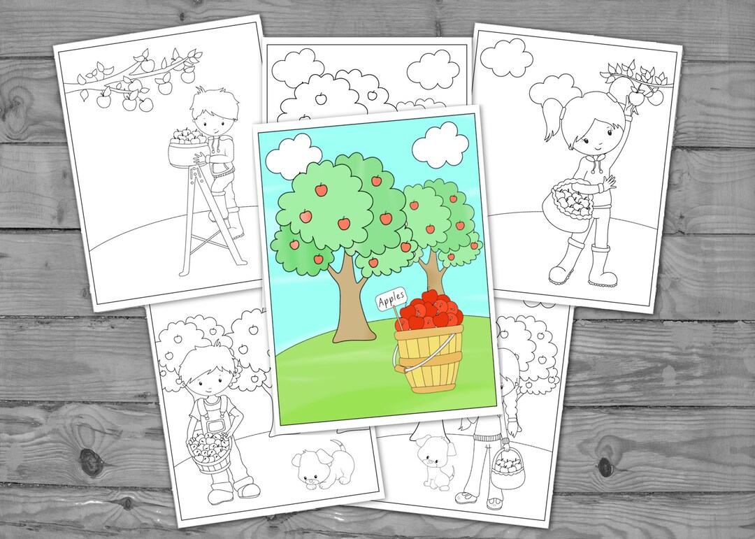Printable Fall Coloring for Kids, Autumn Activity Coloring Pages, Kids ...