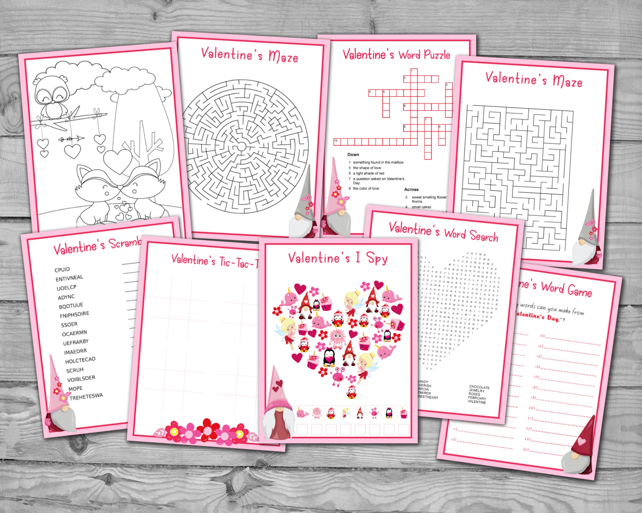 Printable Valentine's Game Pack, Valentine Party Games, Printable ...