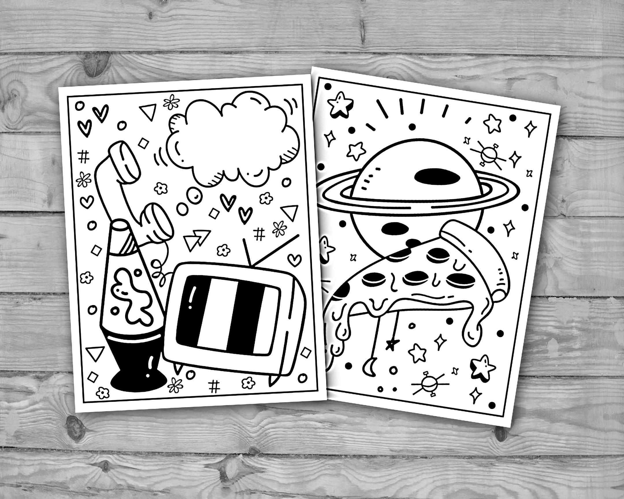 INSTANT DOWNLOAD Cute Doodles Coloring Pages Doodle - Etsy Canada