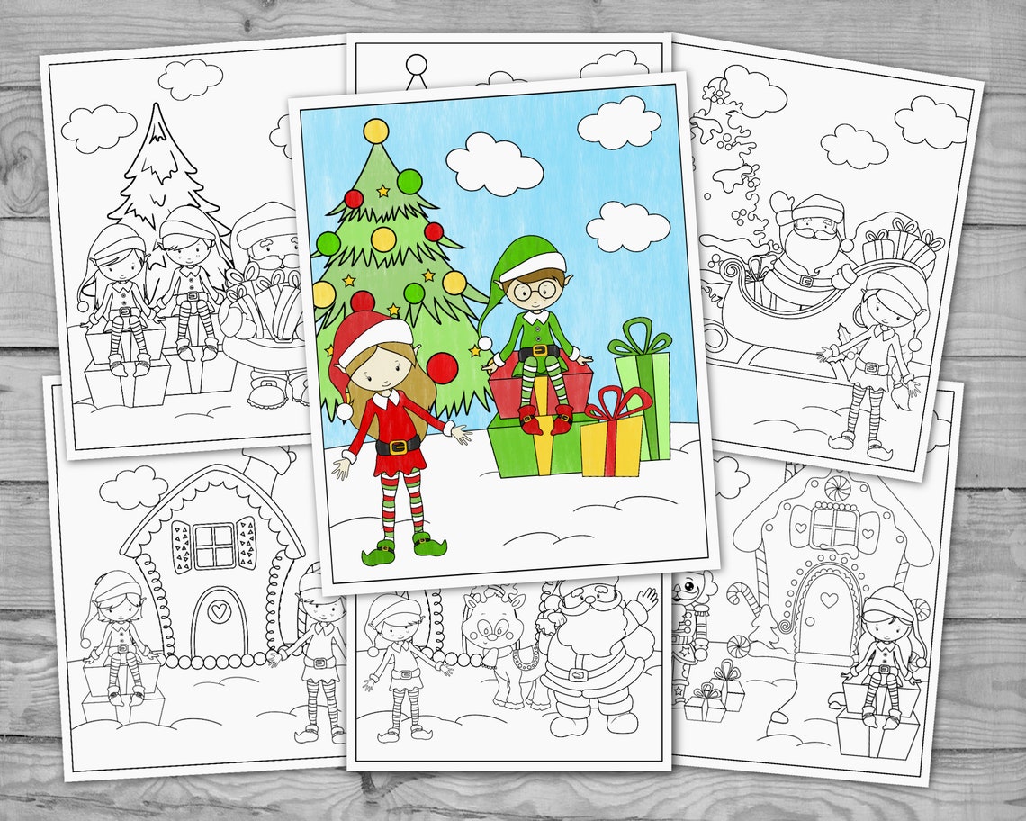 Printable Christmas Coloring for Kids Holiday Activity - Etsy