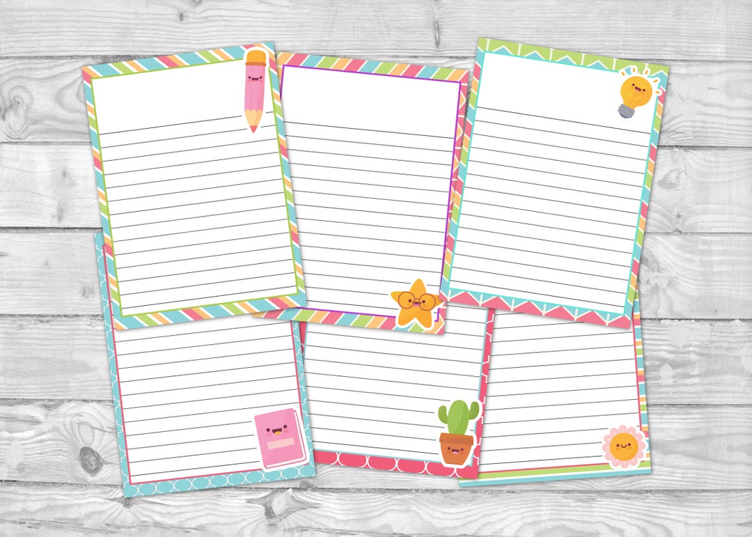 Printable Note Paper Kawaii Stationary Cute Writing Paper - Etsy