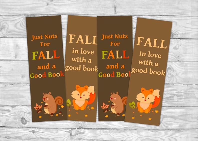 Printable Fall Bookmarks, Student Gifts, Autumn Bookmarks for Kids - Etsy
