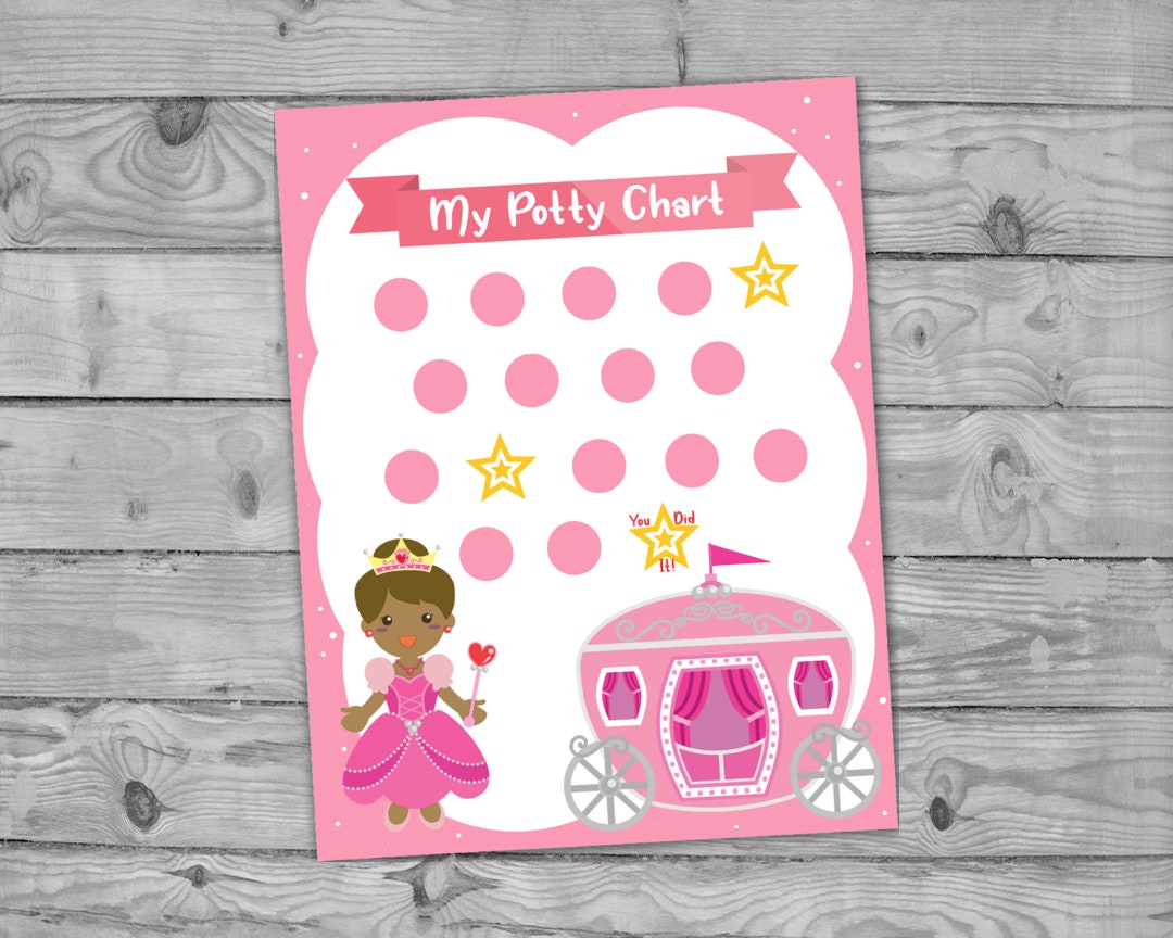 Printable Princess Potty Chart, Kid's Sticker Chart, Instant Download ...