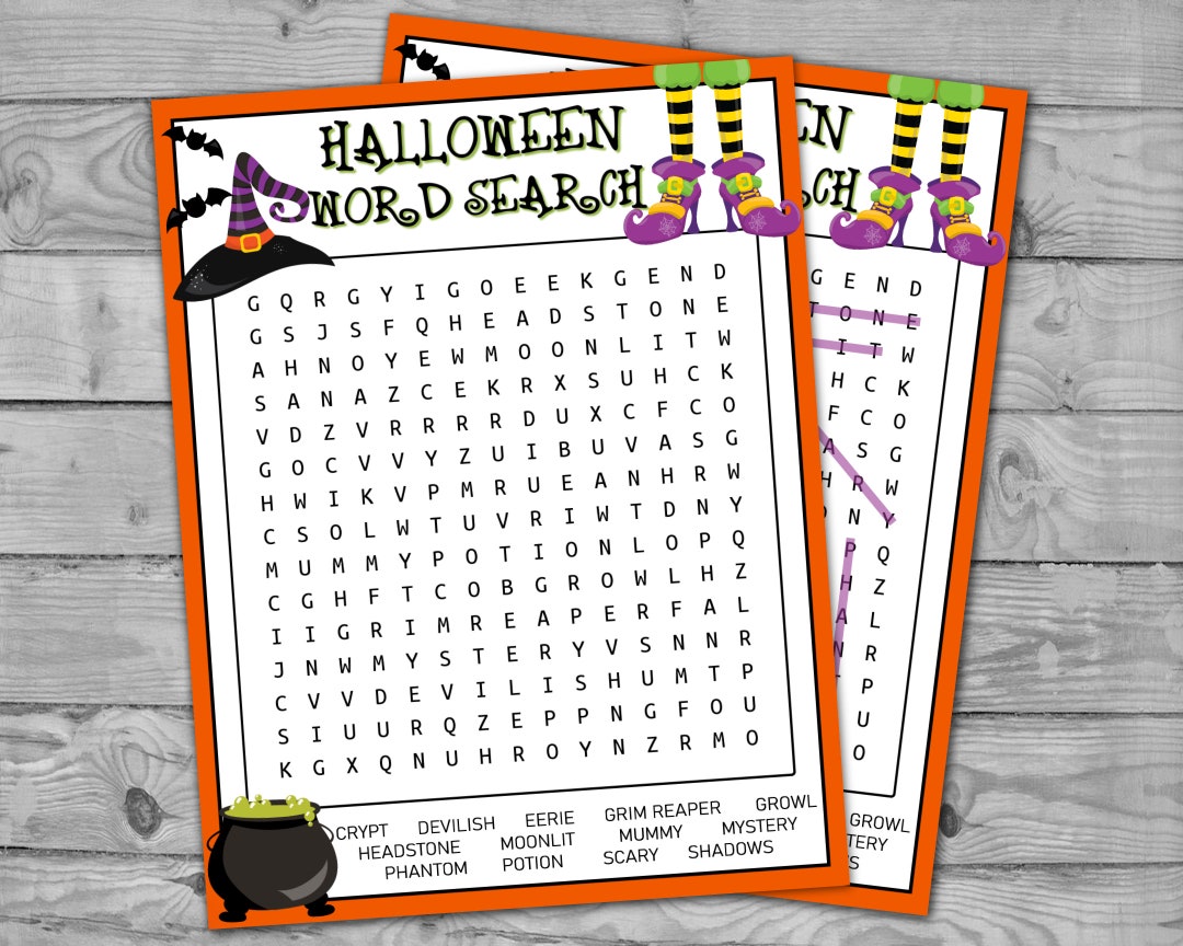Printable Halloween Activity for Kids, Halloween Word Search With ...