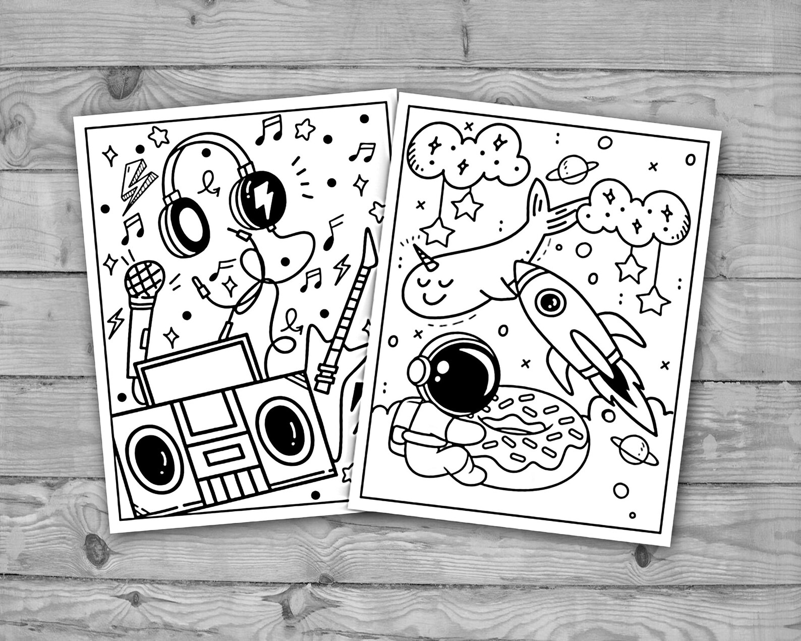 INSTANT DOWNLOAD Cute Doodles Coloring Pages Doodle - Etsy Canada