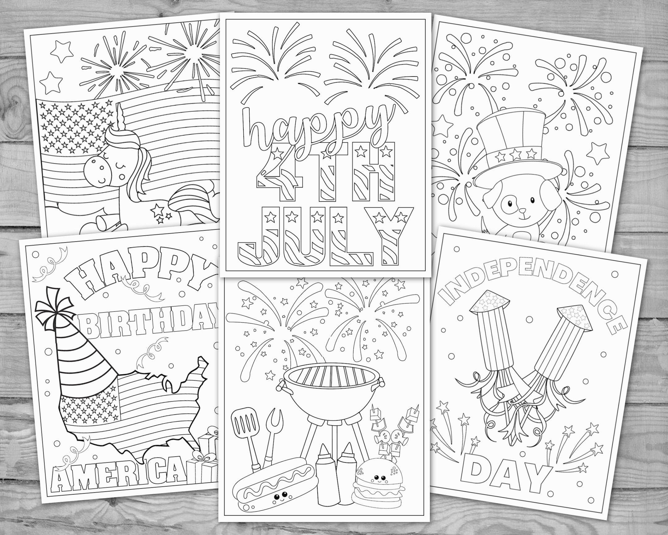 Printable 4th of July Coloring for Kids, Independence Day Coloring ...