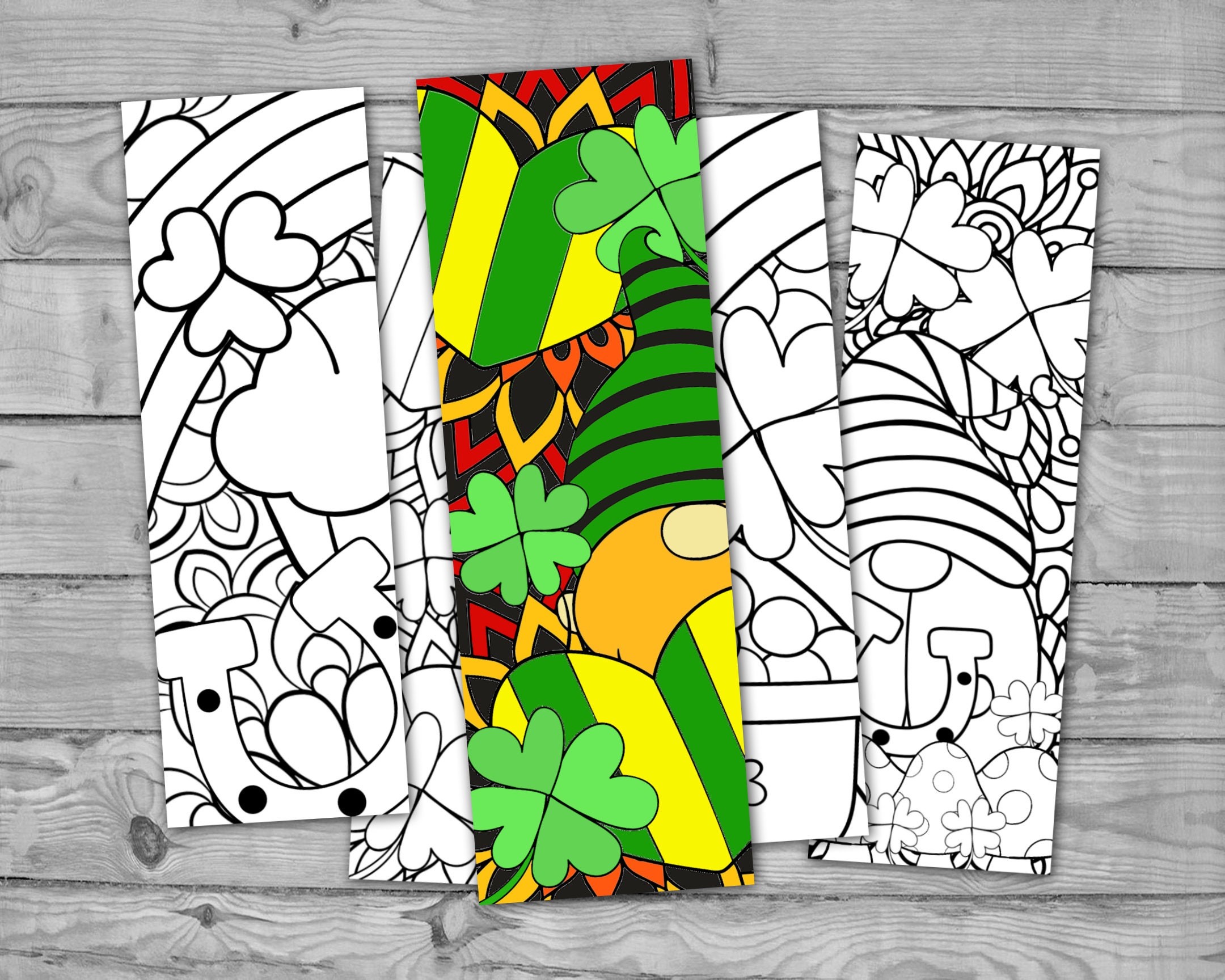 Printable St Patrick's Day Coloring Bookmarks St Paddy - Etsy