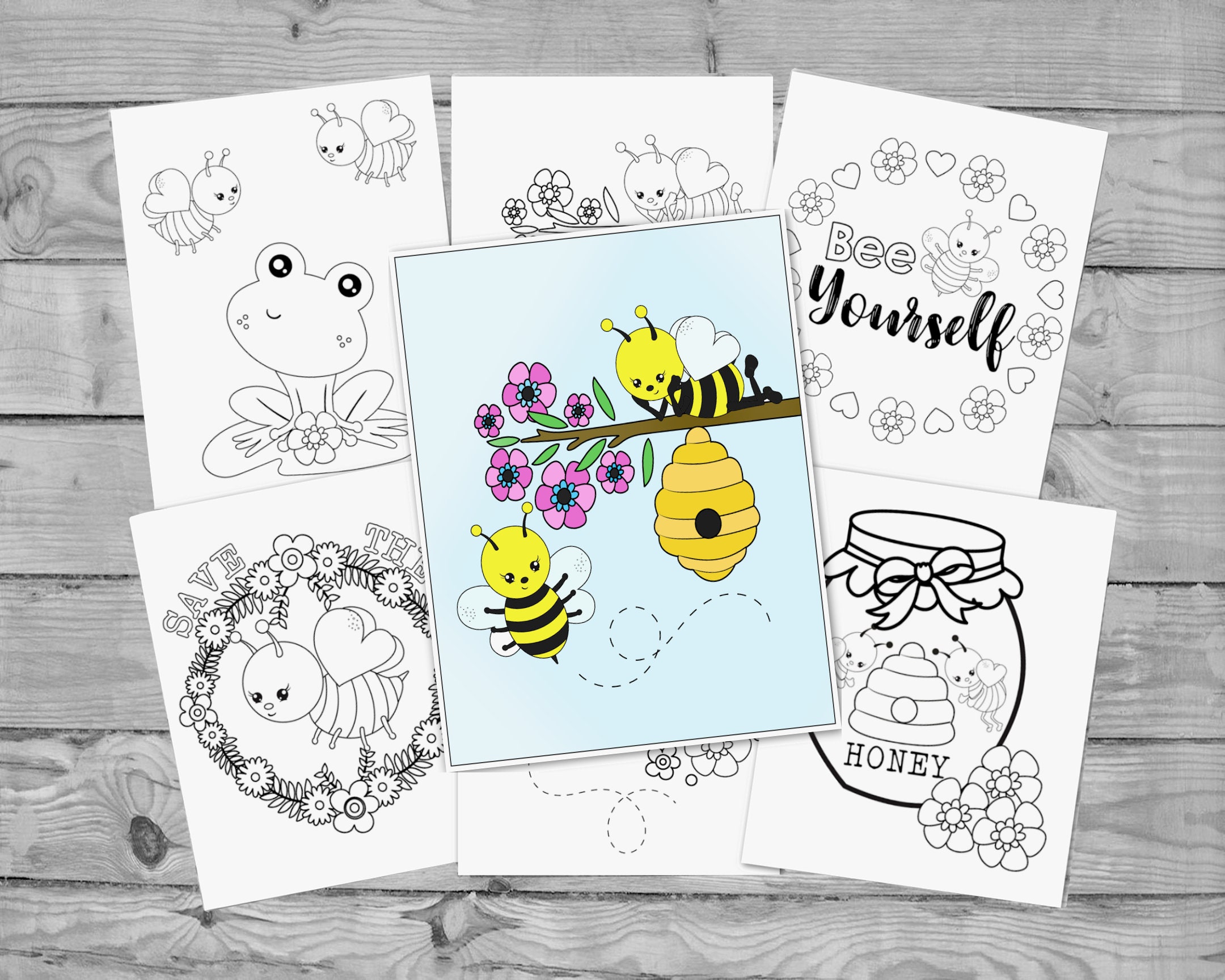 Printable Bumble Bee Coloring for Kids, Cute Buzzy Bee Activity ...