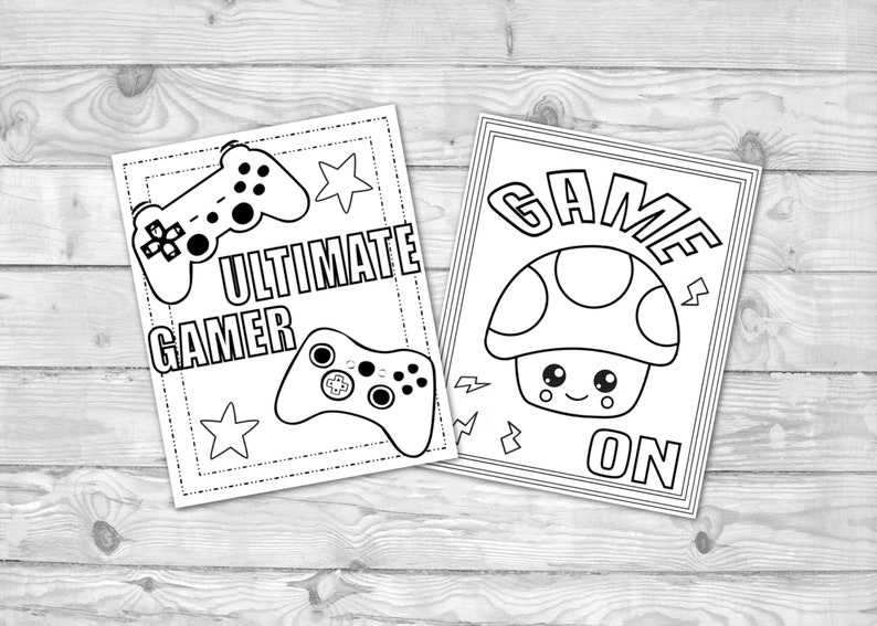 Printable Video Game Coloring Pages for Kids - Etsy