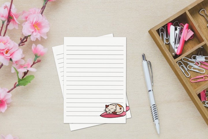 Printable Cat Note Pages / Note Paper / Decorative Writing Paper ...
