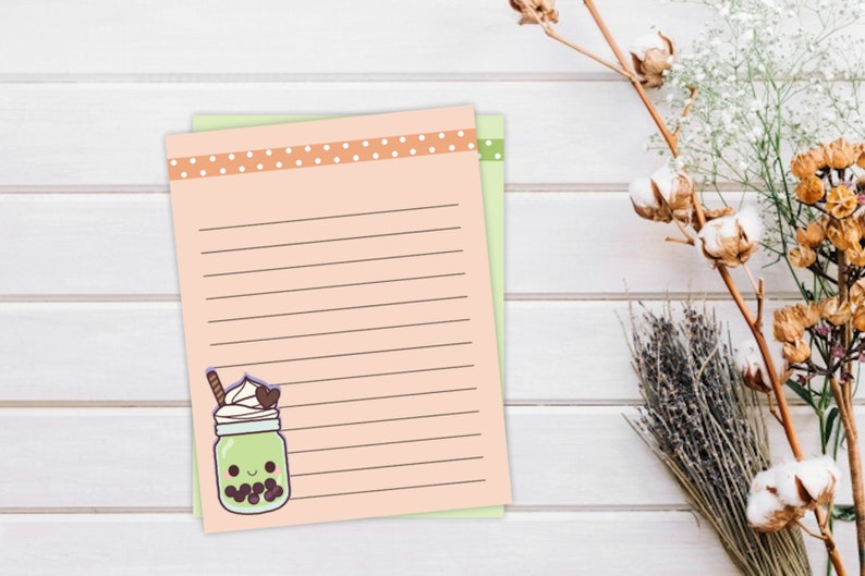 Printable Kawaii Stationary Cute Note Cards Kawaii - Etsy