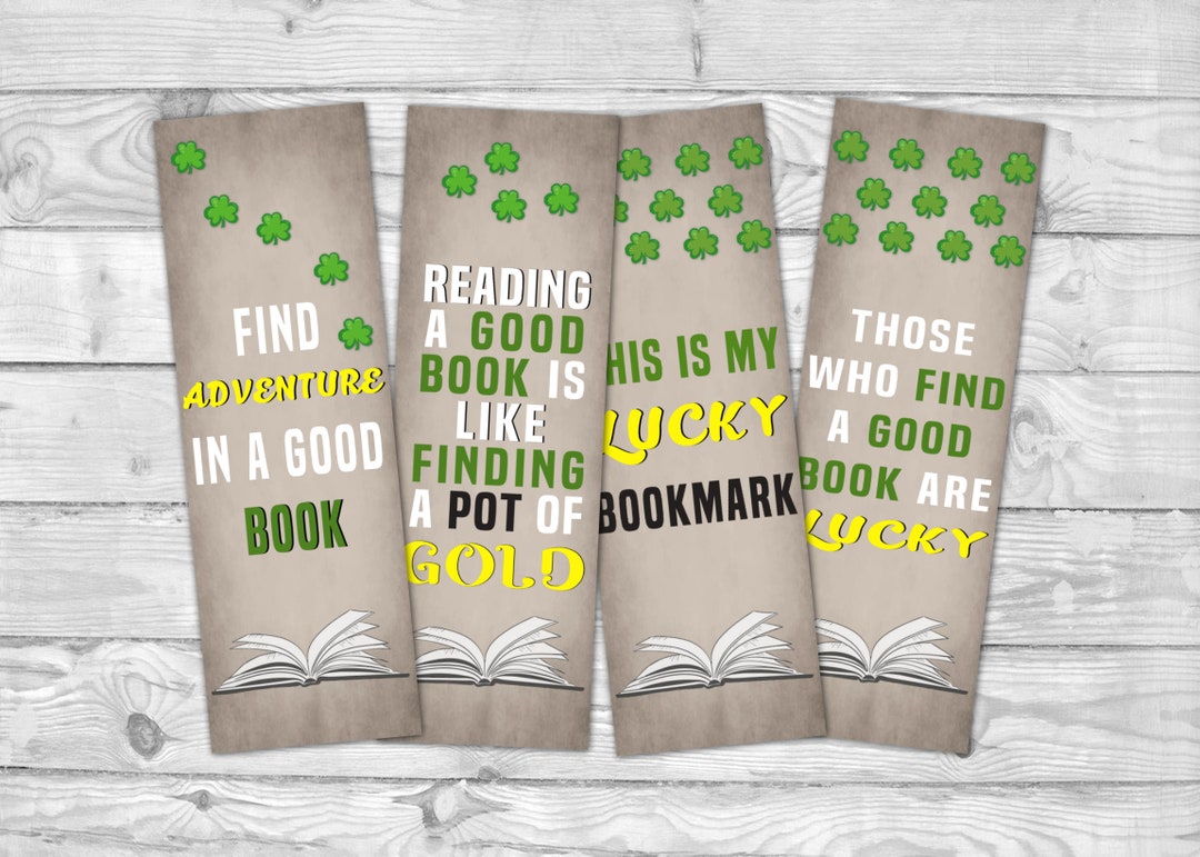 Printable Bookmarks, St Patricks Day Bookmarks, Bookmarks for Book ...