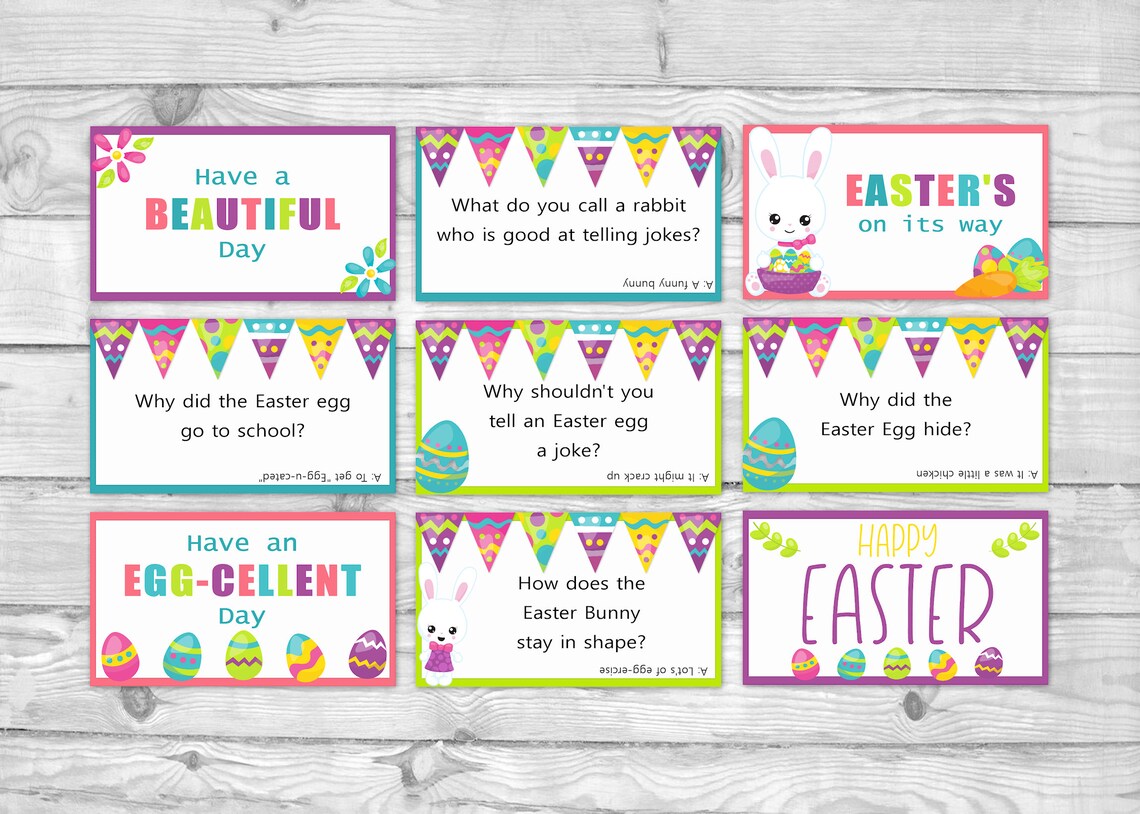 Printable Lunch Box Notes, Easter Lunchbox Notes, School Lunch Notes ...