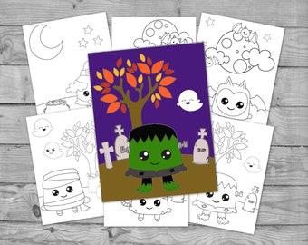 Spooky Fun Halloween Coloring Book for Kids Cute Ghosts, Pumpkins, and ...