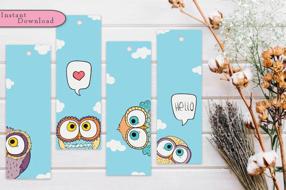 Printable Owl Bookmarks, DIY Bookmarks, Bookmarks for Kids - Etsy