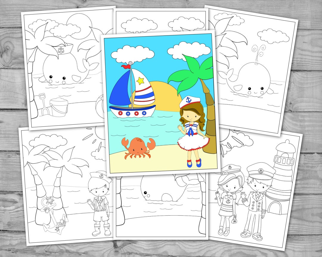 Printable Sailing Coloring for Kids, Nautical Activity Coloring Pages ...