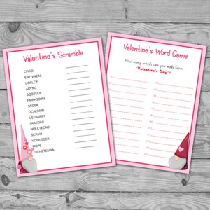 Printable Valentine's Game Pack, Valentine Party Games, Printable ...