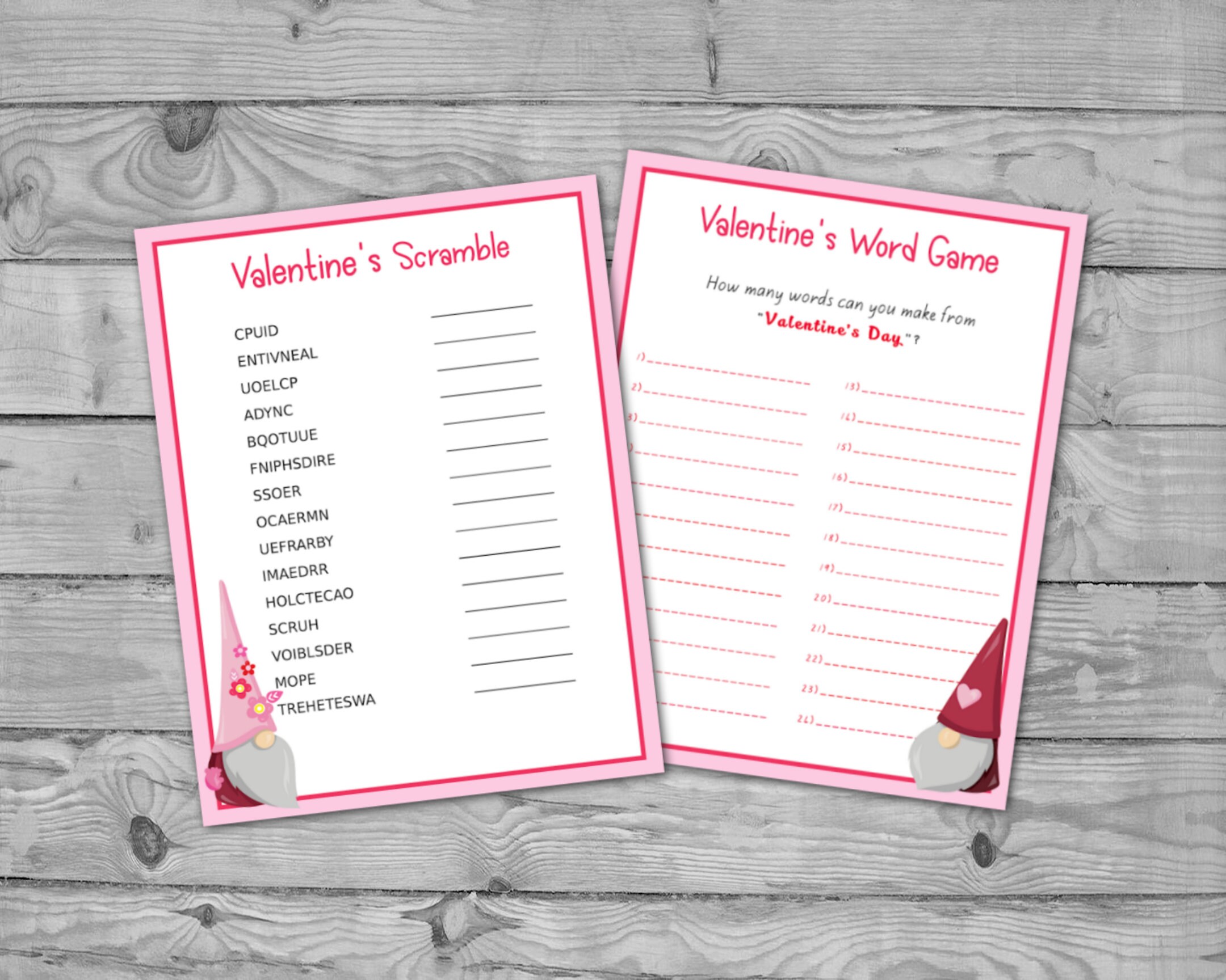 Printable Valentine's Game Pack, Valentine Party Games, Printable ...