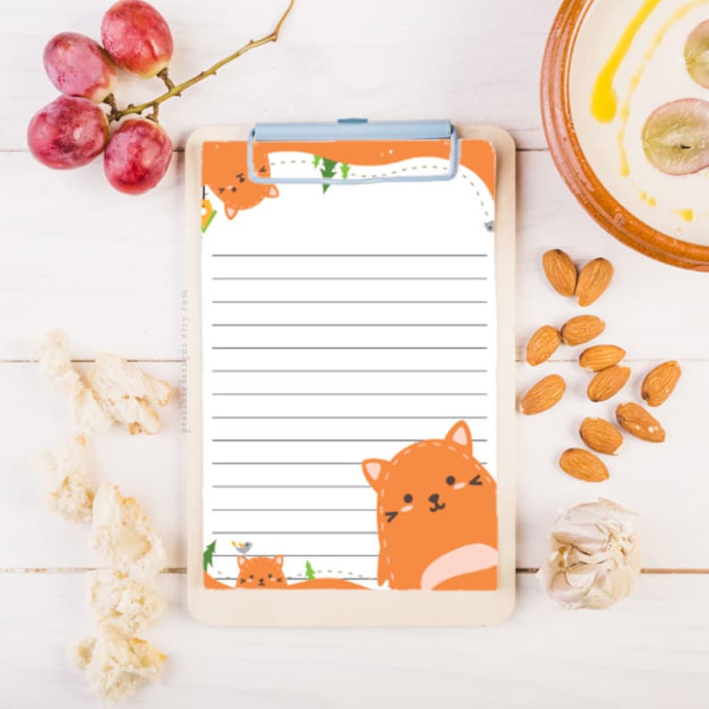 Printable Note Pages /animal Note Paper / Decorative Writing Paper ...