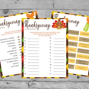 Printable Thanksgiving Game Pack, Thanksgiving Party Games, Printable ...