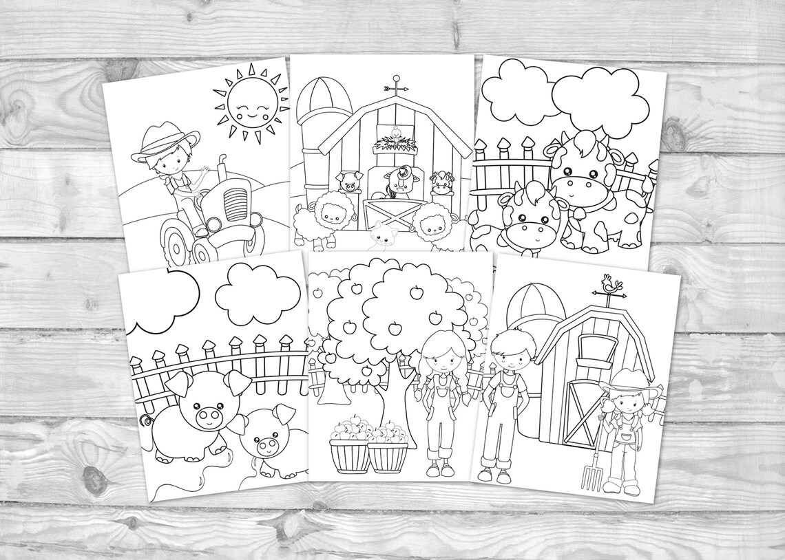 Printable Coloring for Kids Farm Activity Coloring Pages - Etsy